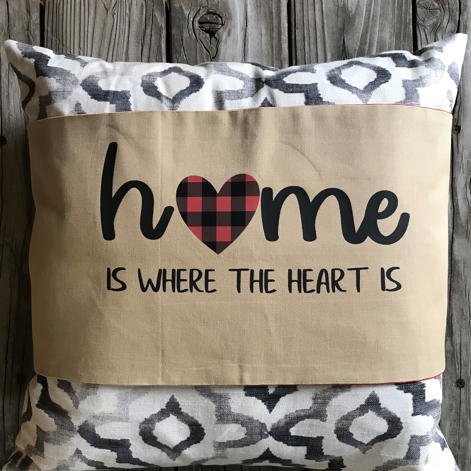 Reversible Pillow Band for 18 Pillow home is Where - Etsy