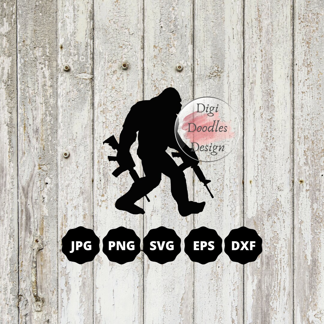 Big Foot Sasquatch Firearms Rifle SVG PNG JPG Digital Download - Etsy