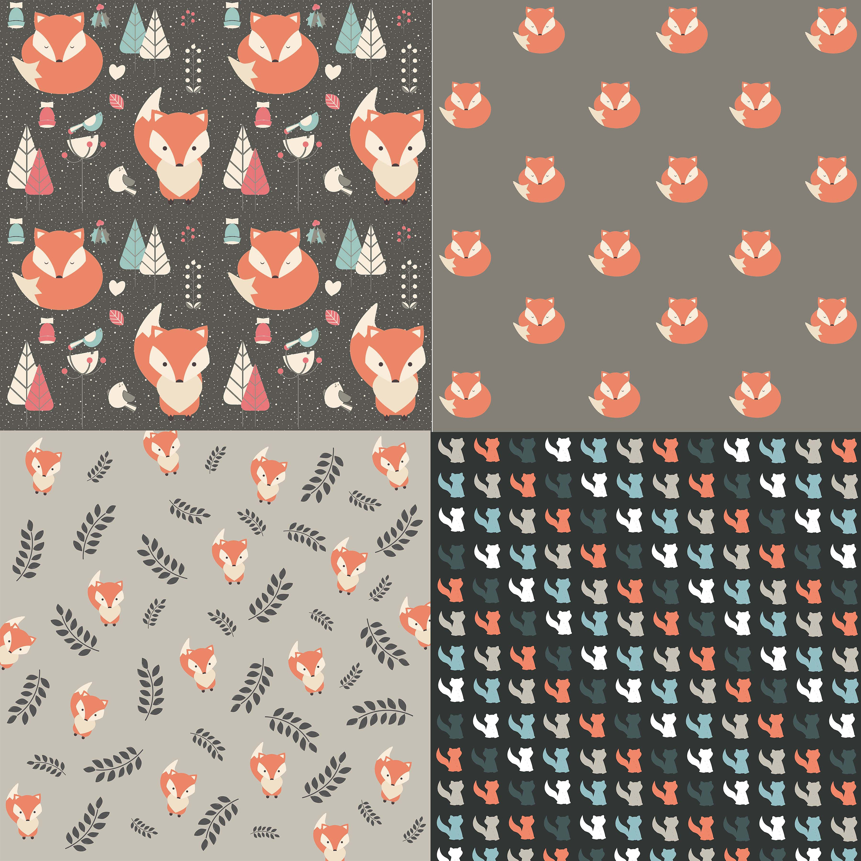 Woodland and Fox Digital Paper Pack - INSTANT Download -JPG -300 DPI - Etsy