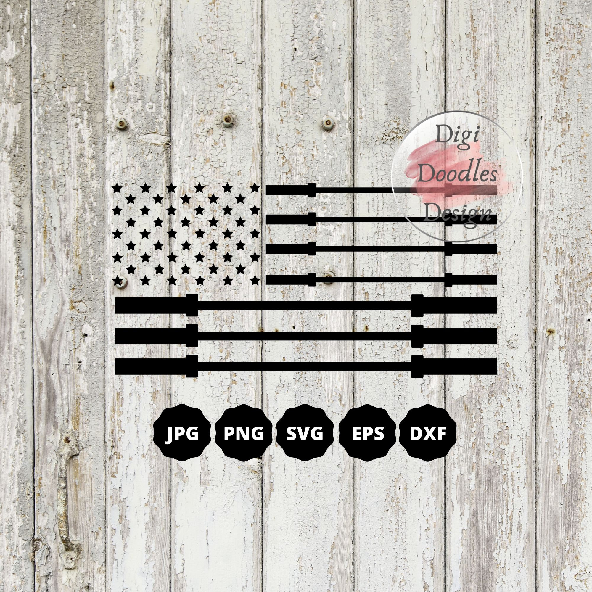 Star Barbell Crossfit Flag Fitness Instant Digital Download - SVG PNG ...