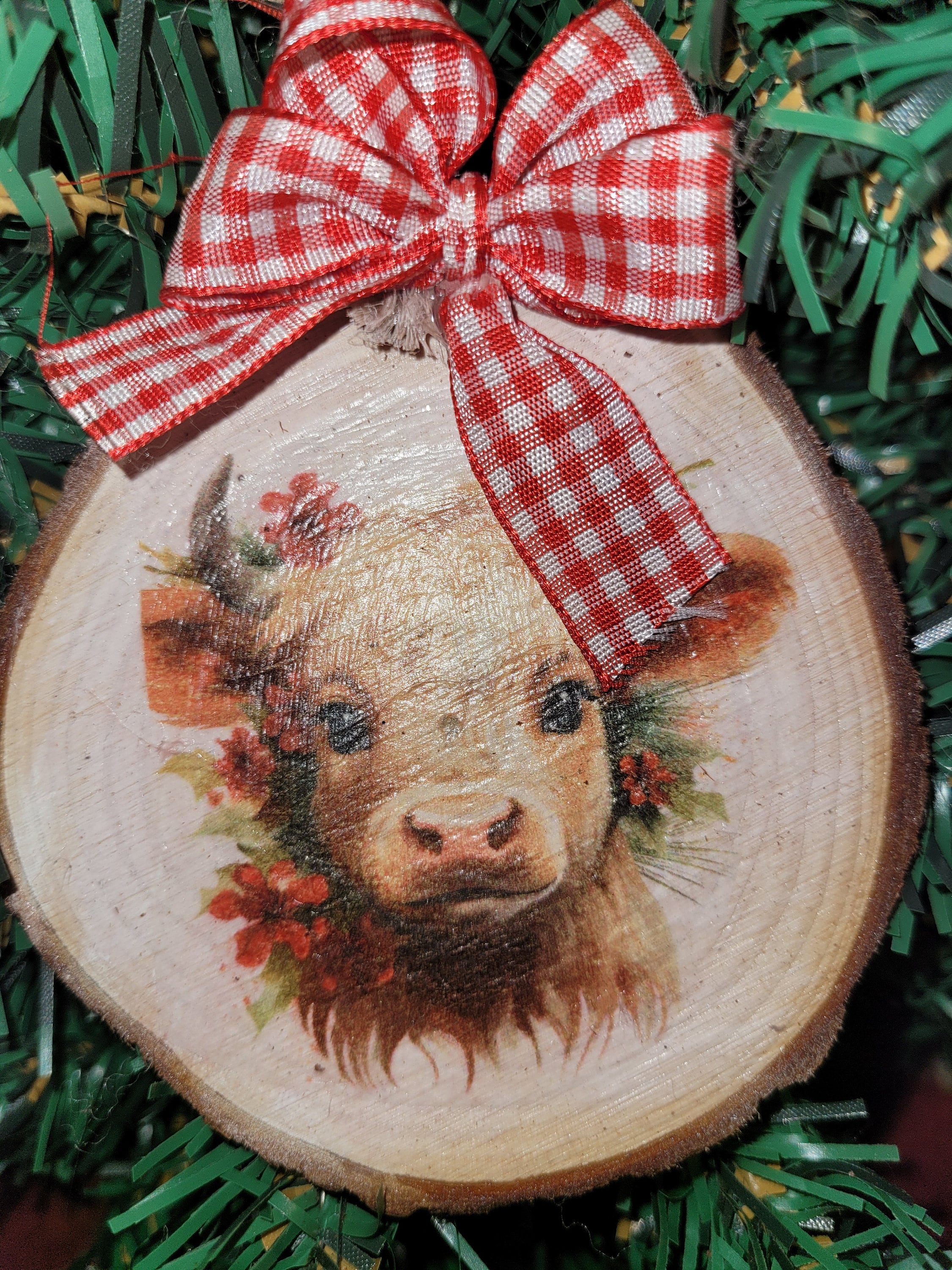 Set of Three. Highland Cow Wood Slice Ornaments Handmade With - Etsy