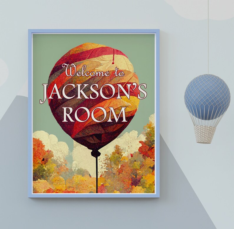 Personalized, Printable Name Art 8.5 X 11 Kid's Fall Balloon Theme ...