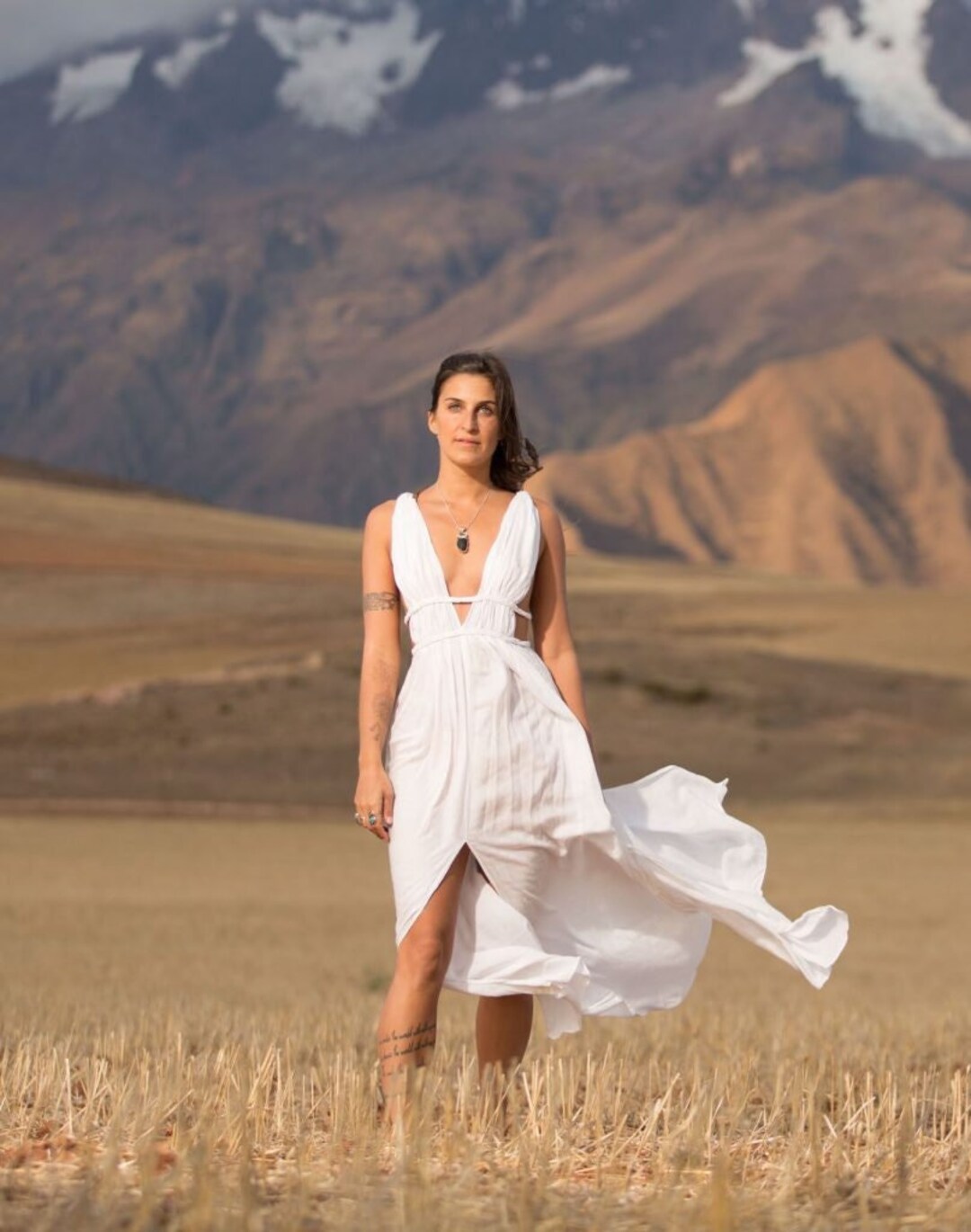 White Priestess Dress, Greek Goddess Dress, Bohemian Dress, Grecian ...