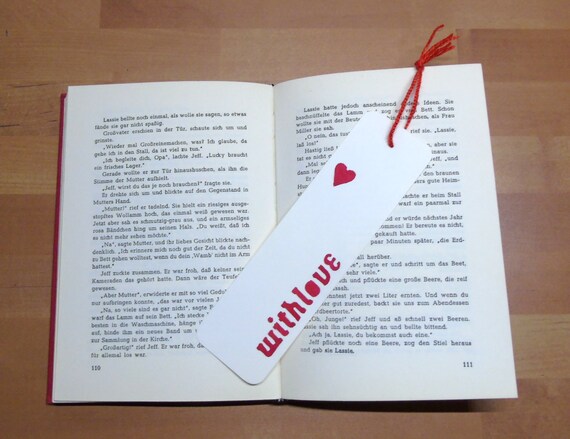 Bookmarks With Love // Bookworm // Bookworm // Love - Etsy UK