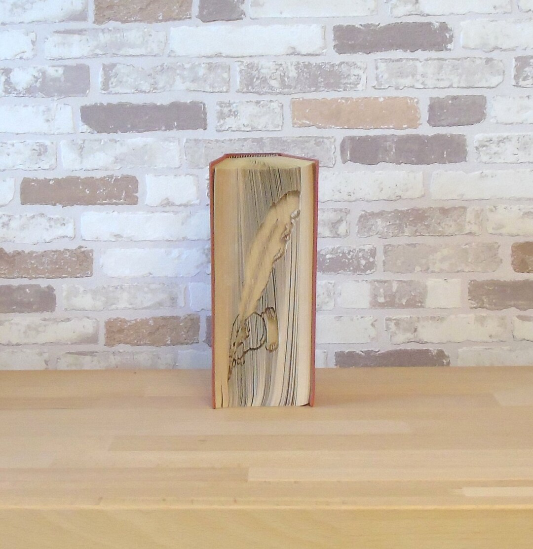 Feather Pen Folded Book // Book Folding Art // Decoration // Book ...