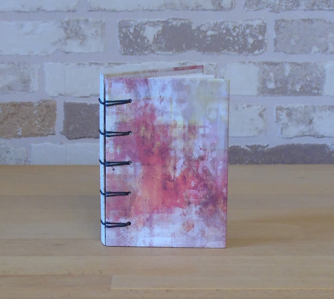 A7 Notebook With Red and Cream Spotted Design // Notepad // Blank ...