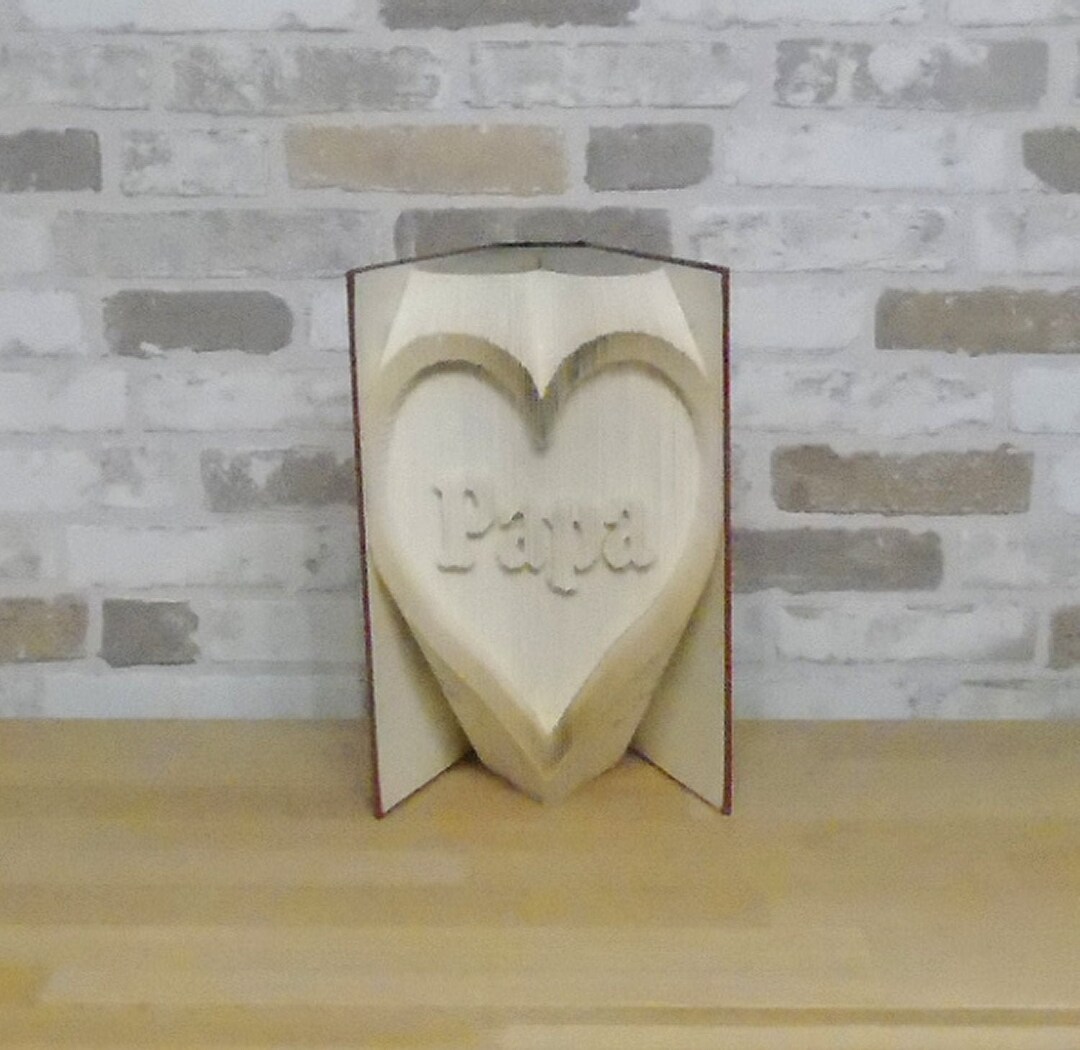 Heart With Dad // Folded Book // Book Folding Art // Gift // Father's ...