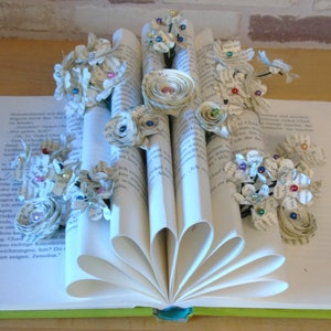 Open Book With Mini Paper Flowers // Book Art // Book Decoration ...