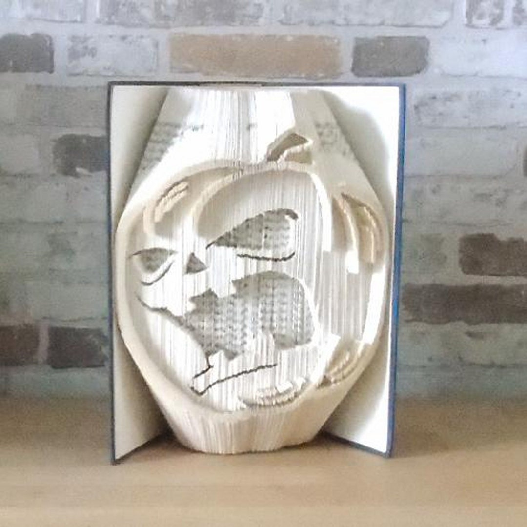 Libro doblado calabaza sombría // arte del libro // plegado - Etsy España