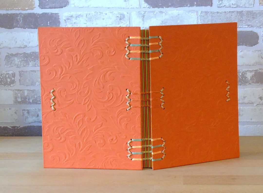 Orange Diary A5 With Orange and Green Pages // Notebook // Journal // Sketchbook - Etsy