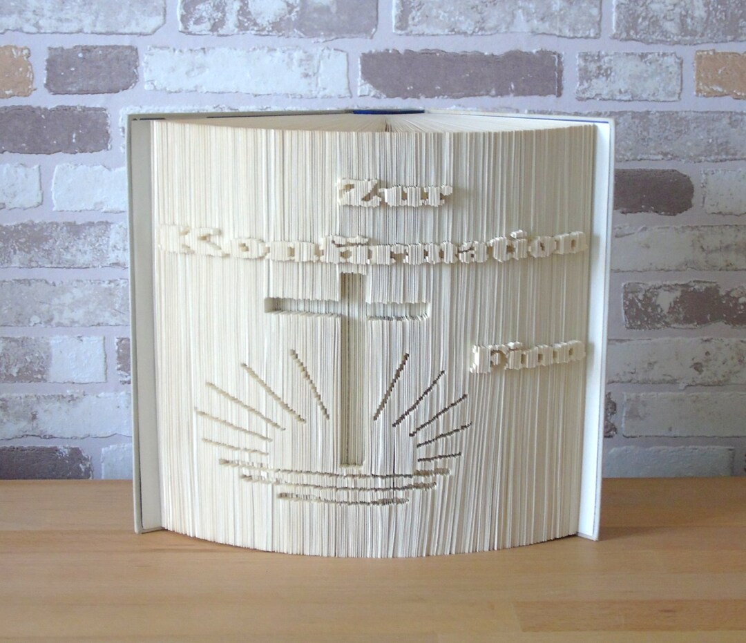 Folded Book for Confirmation With Name and a Cross in a Rising Sun ...