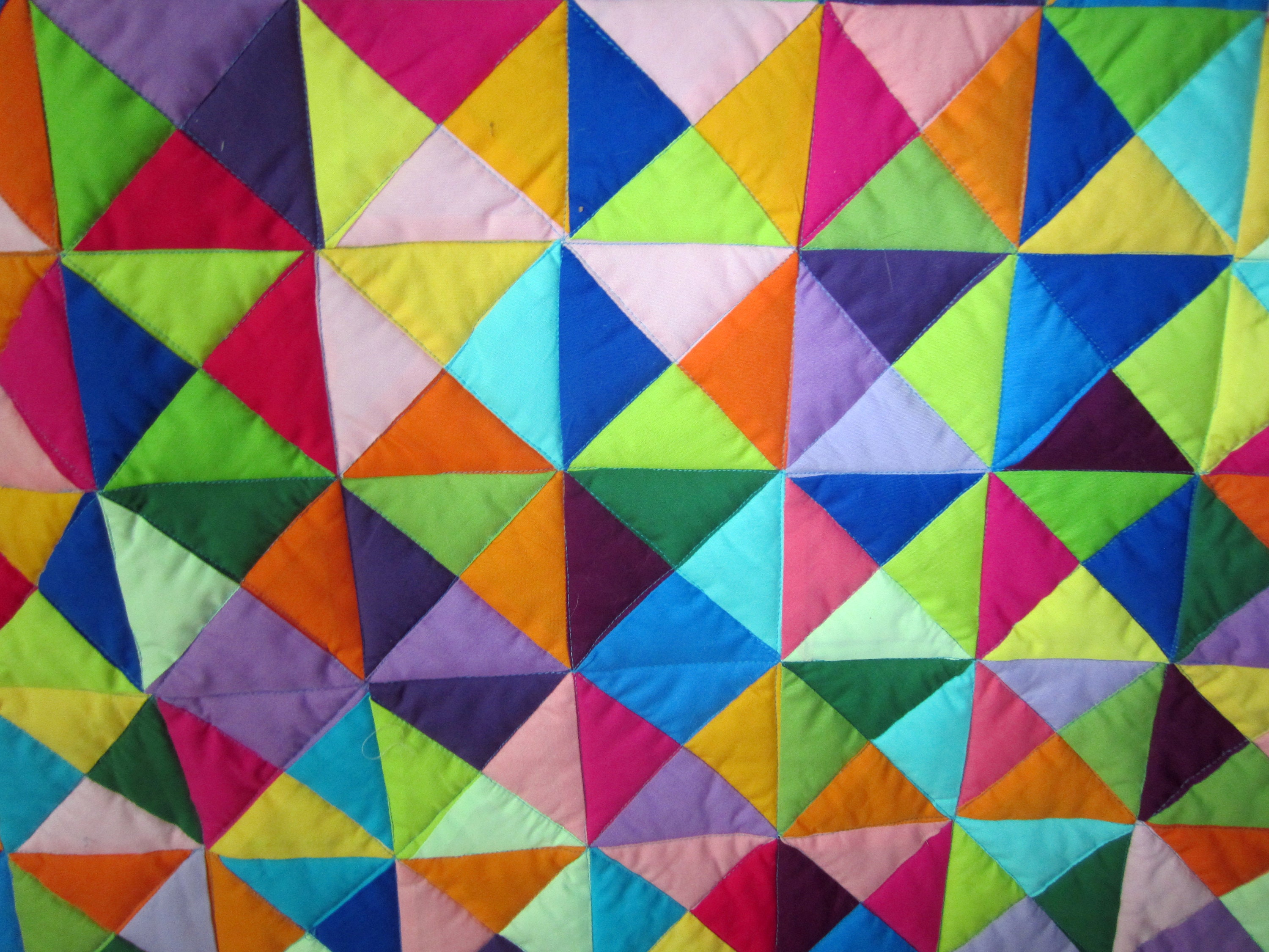 Extra Long Rainbow of Triangles Custom Quilted Throw Quilted - Etsy