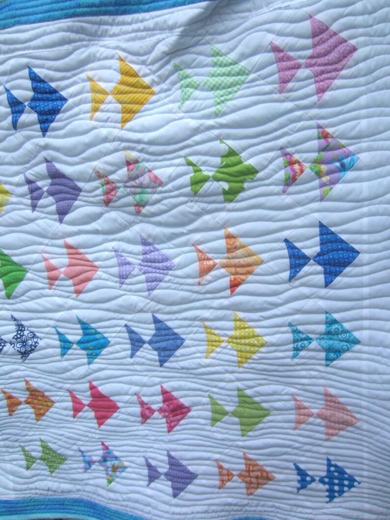 Modern Fishy Fish Quilt Baby Blanket Play Mat Crib - Etsy
