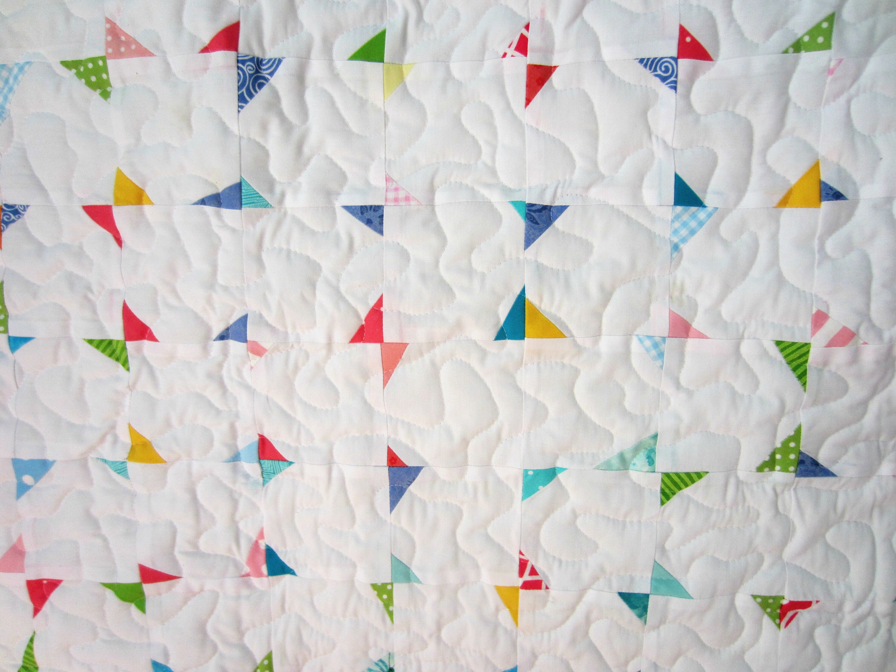 Modern White Baby Quilt Sprinkled With Colorful Confetti | Etsy