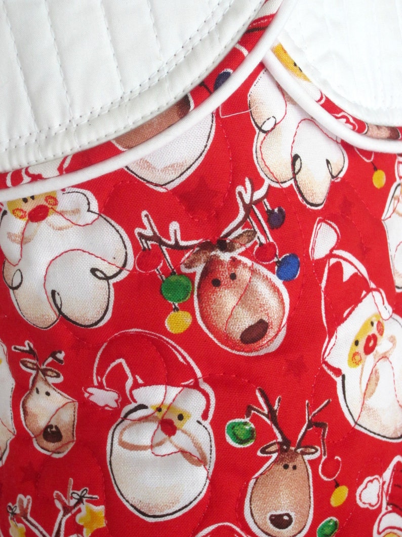 Quilted Christmas Stocking, Christmas Stockings, Red Santa Heads ...