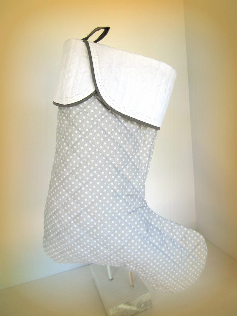 Gray Quilted Christmas Stocking Mix and Match Coordinated - Etsy