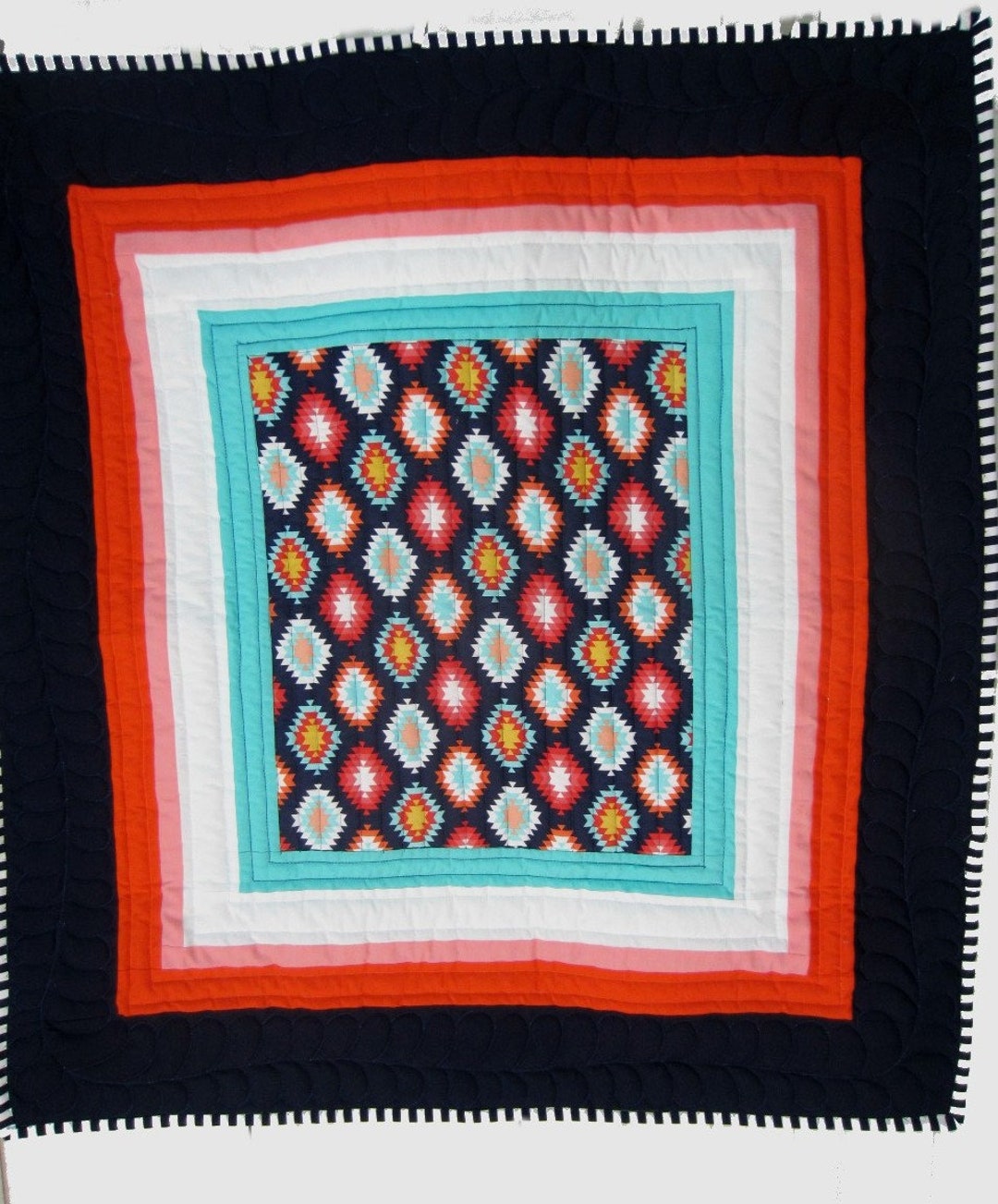 Southwestern Aztec Quilted Baby Blanket; Unisex Play Mat; Gender ...