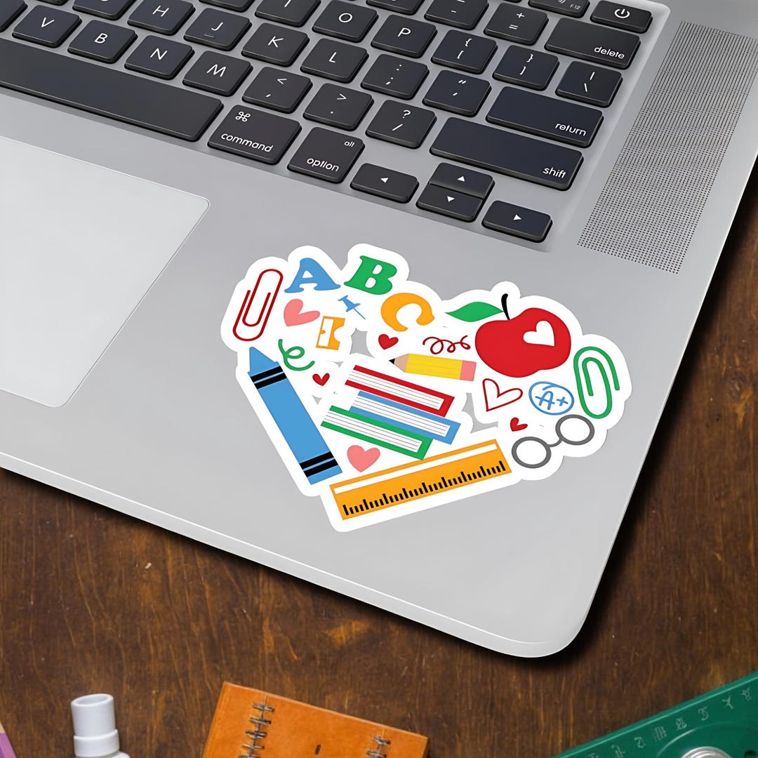 Teacher Supplies Sticker – Custom Kiss-cut Design, Educational Theme ...