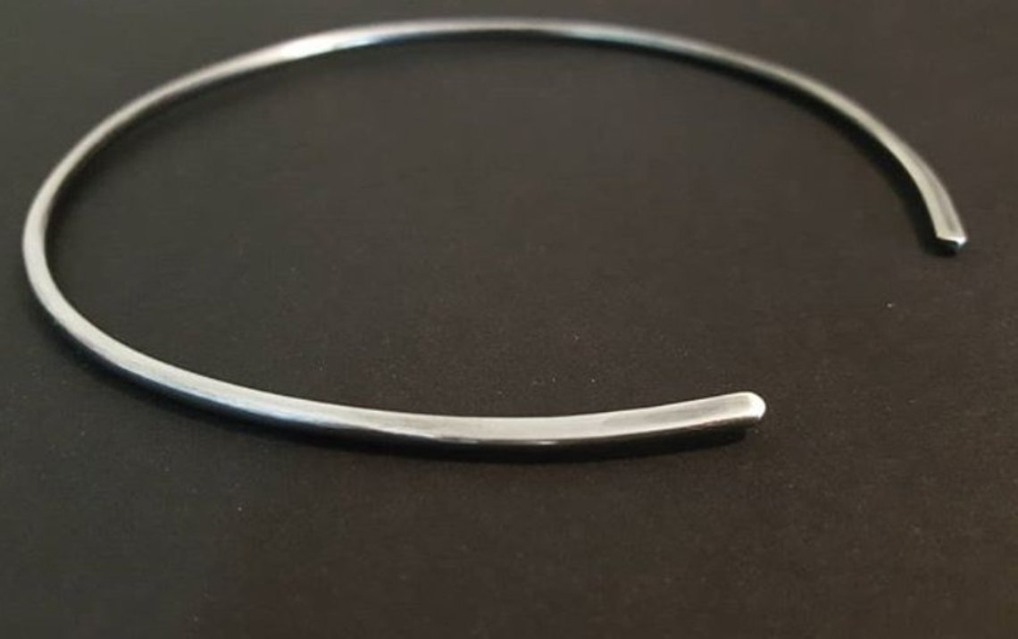 Sterling Silver Collar Necklace in Bright Silver Finish - Etsy