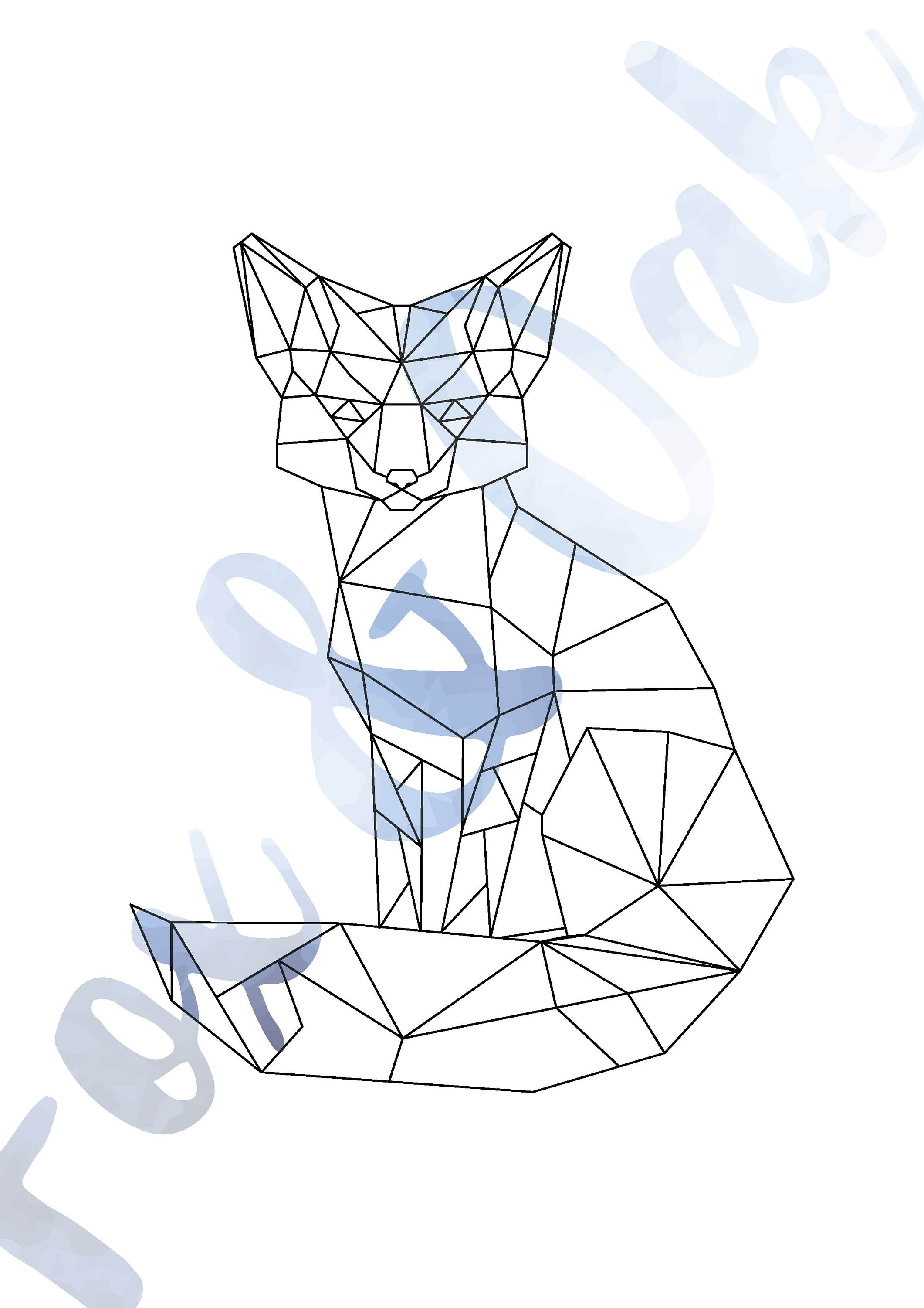 Geometric Fox Line Art Digital Download, Nursery Animal Printable ...