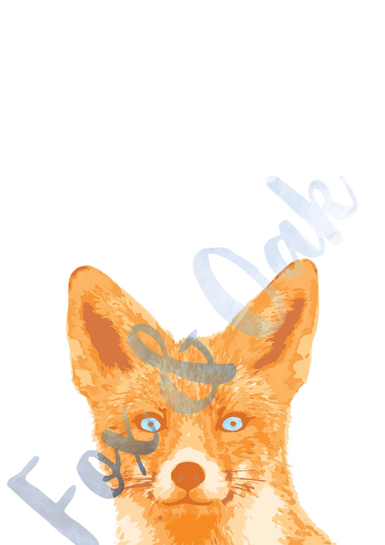 Red Fox Printable Poster, Modern Woodland Creature Digital Download ...