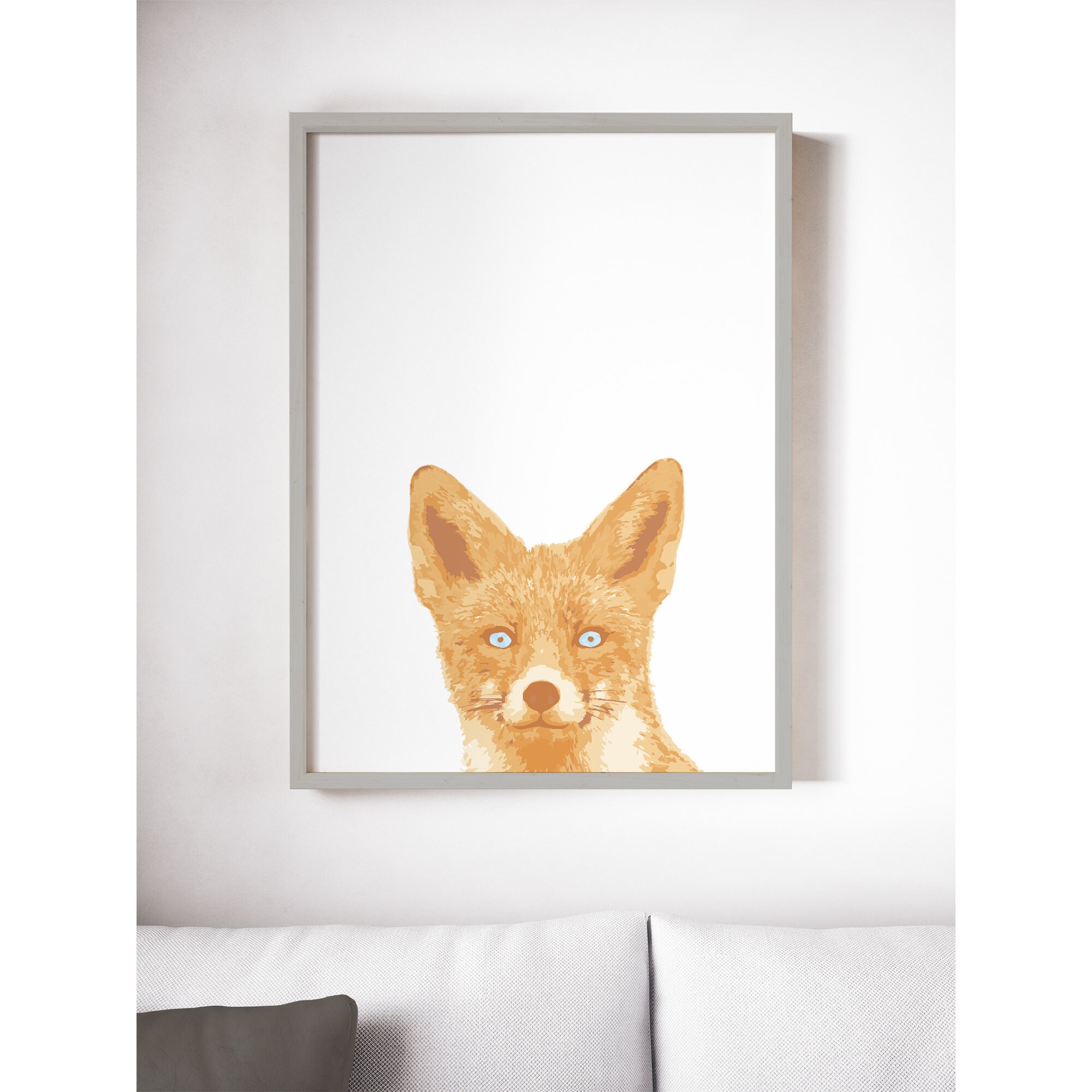 Red Fox Printable Poster, Modern Woodland Creature Digital Download ...