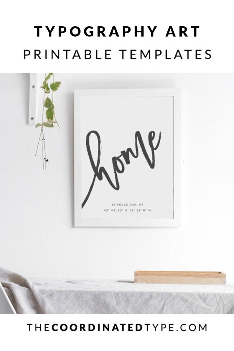 Home Print Template, Home Prints, Home Wall Art, Typography Print, New ...