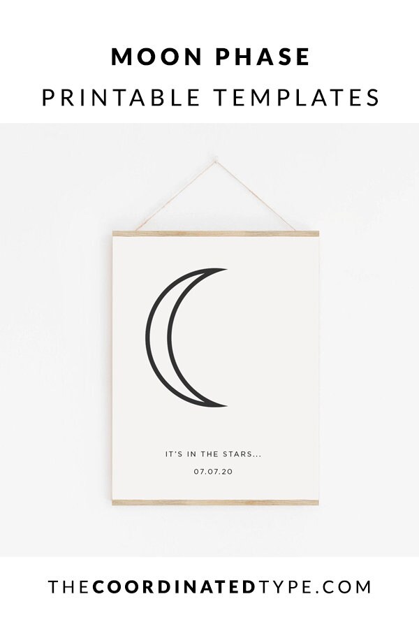Waning Moon Poster DIY, Inspiration Quote TEMPLATE, Quotes Printable ...