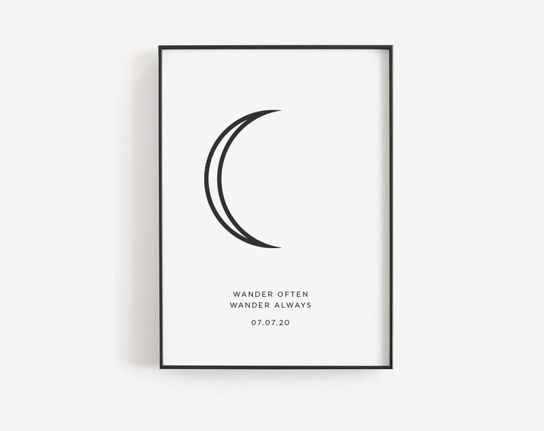 Moon Line Art, Moon Print, Inspirational Quote TEMPLATE, Quotes ...