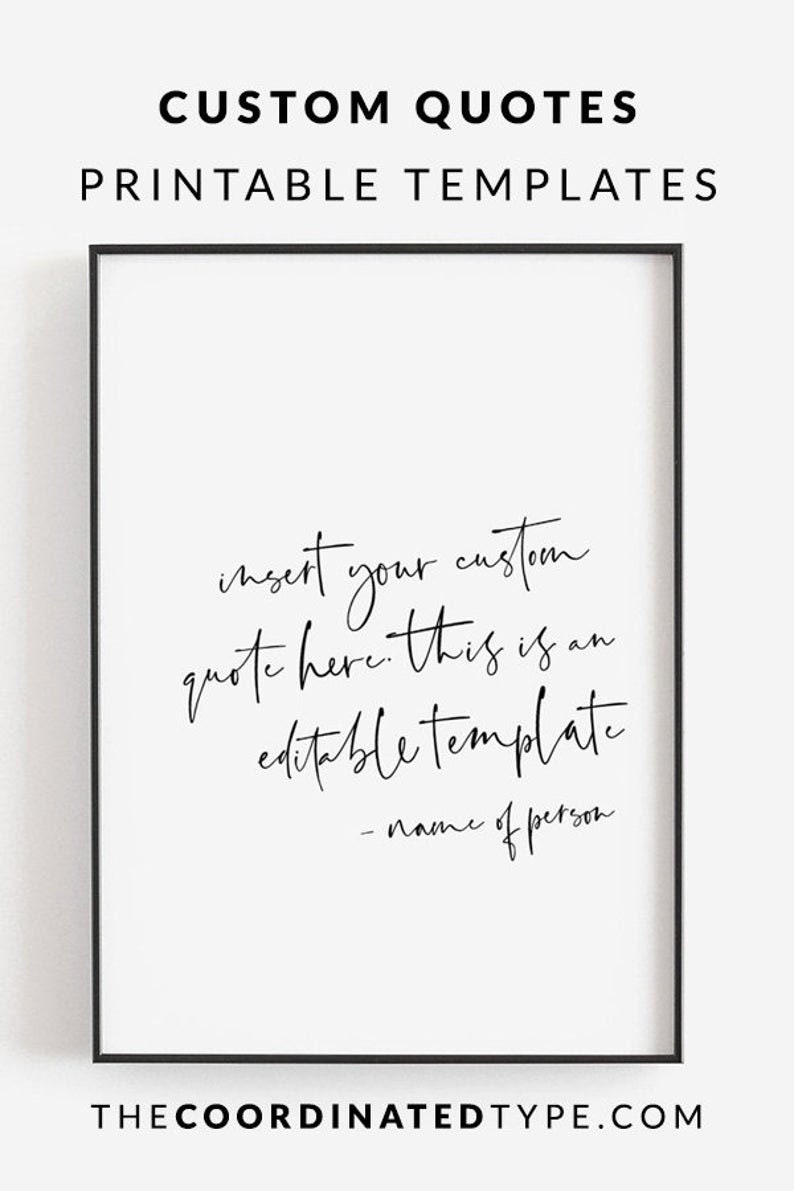 Custom Quote Printable Quote Template Edit Yourself Quote - Etsy Australia