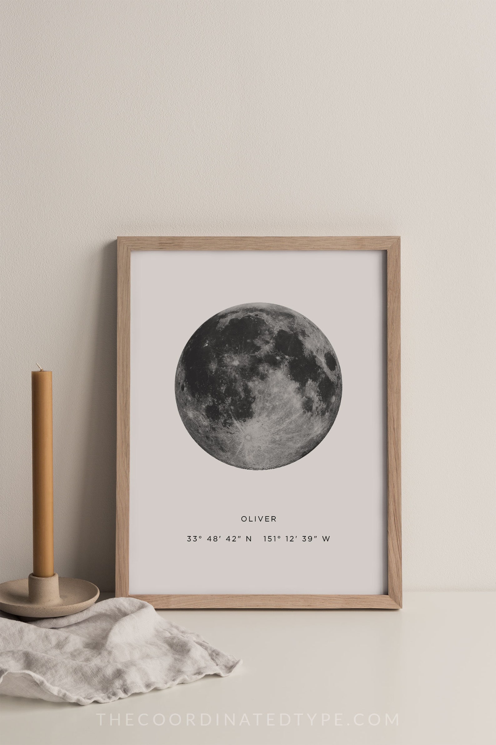 Moon Print Template Moon Phase Print Personalized Moon - Etsy