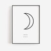 Moon Line Art, Moon Print, Inspirational Quote TEMPLATE, Quotes ...