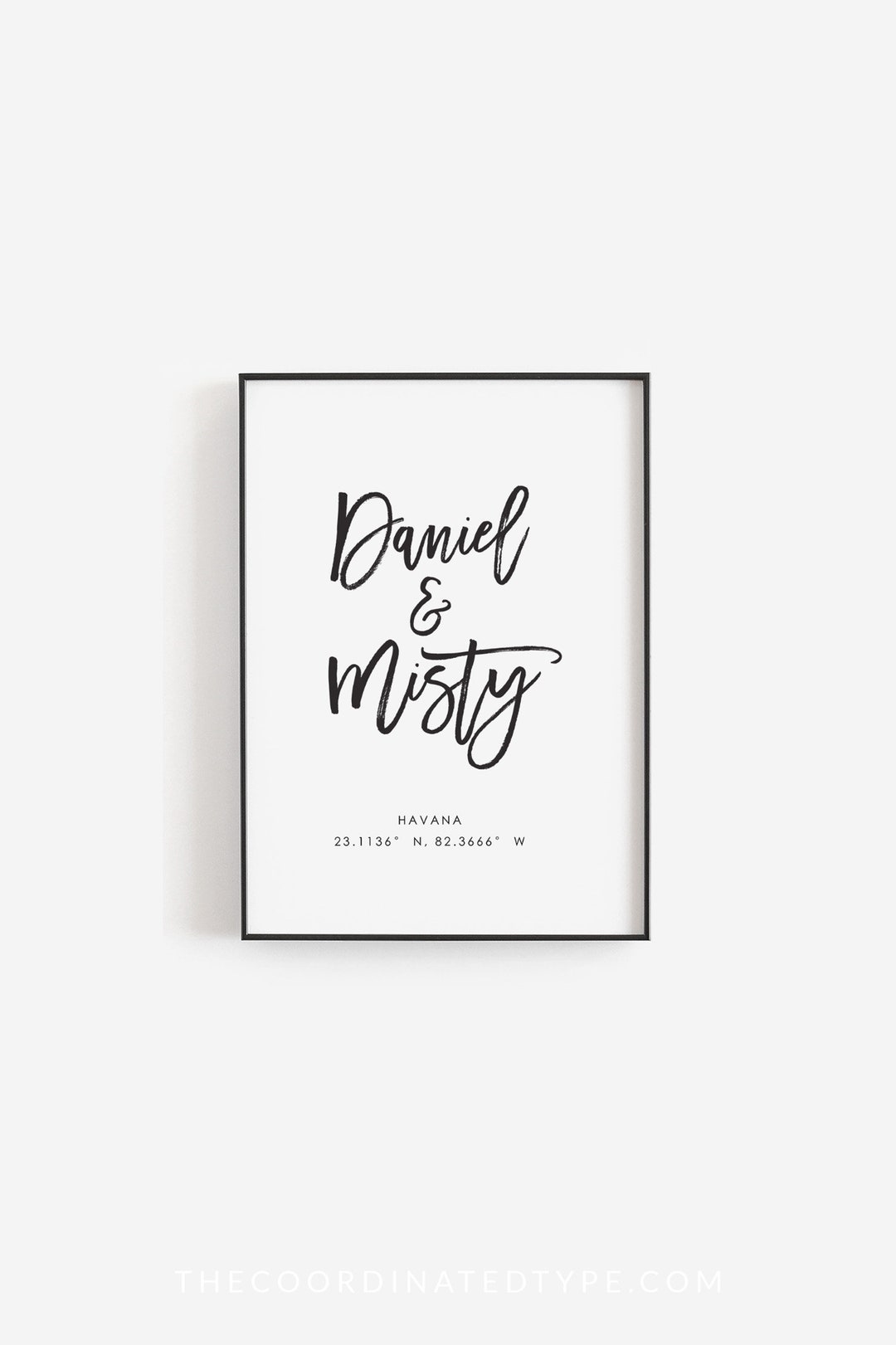 Unique Valentines Day Gifts, Custom Name Print, Couples Names Print ...