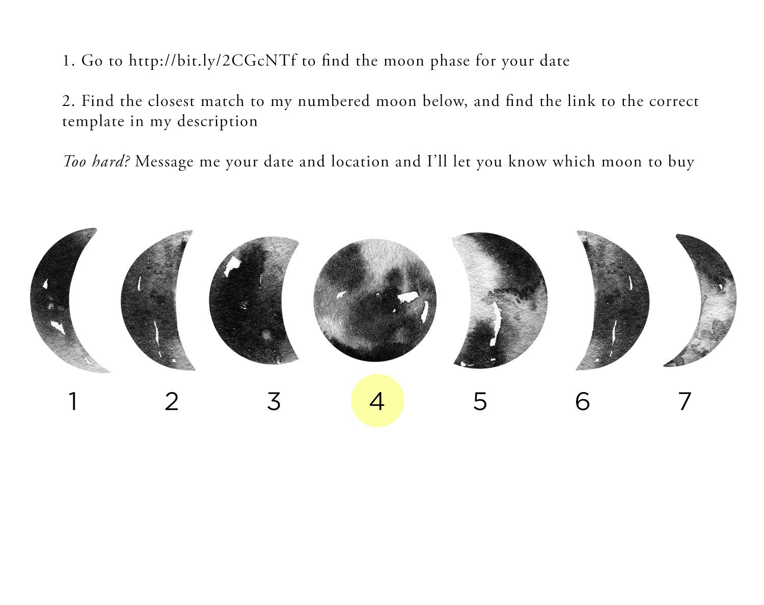 Full Moon Print Template Celestial Art Print Moon Phase - Etsy