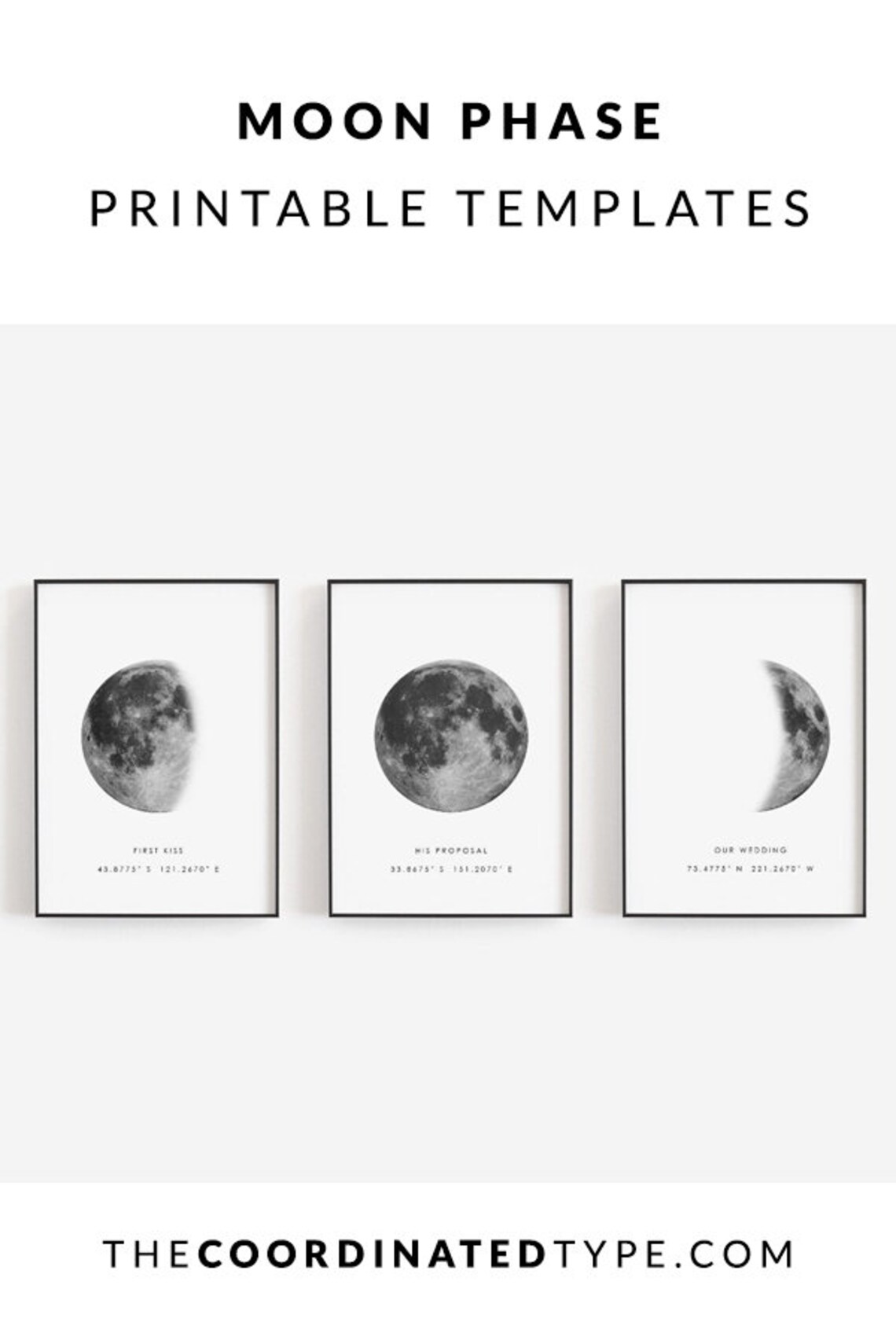 Moon Print Template Moon Phase Print Personalized Moon - Etsy Australia