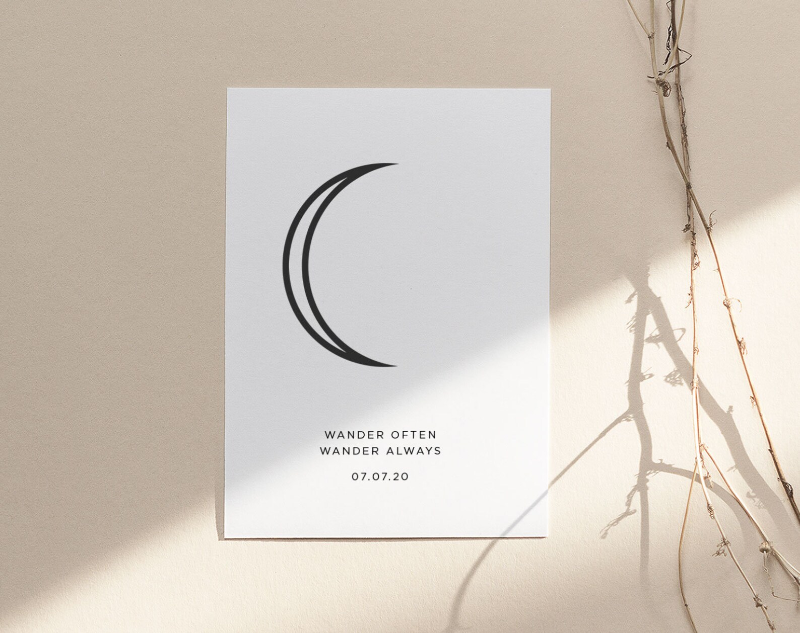 Moon Line Art, Moon Print, Inspirational Quote TEMPLATE, Quotes ...