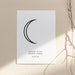 Moon Line Art Moon Print Inspirational Quote TEMPLATE - Etsy