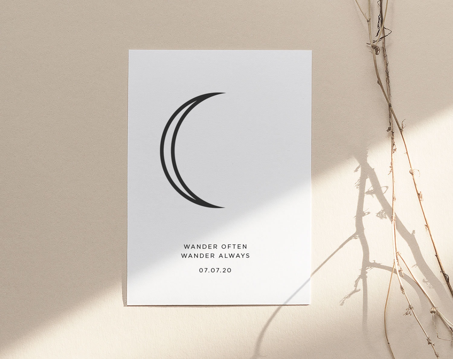 Moon Line Art Moon Print Inspirational Quote TEMPLATE - Etsy