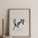 Home Print Template, Home Prints, Home Wall Art, Typography Print, New ...