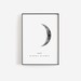 Moon Phase Print, Crescent Moon, Nursery Print, Baby Birth Print, Moon ...