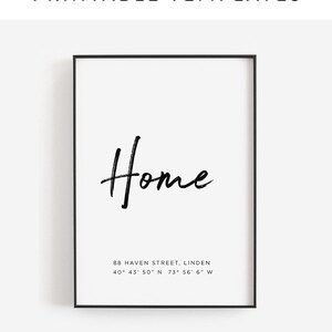 Personalized Home Decor, Home Print Template, Home Prints, Home Wall ...