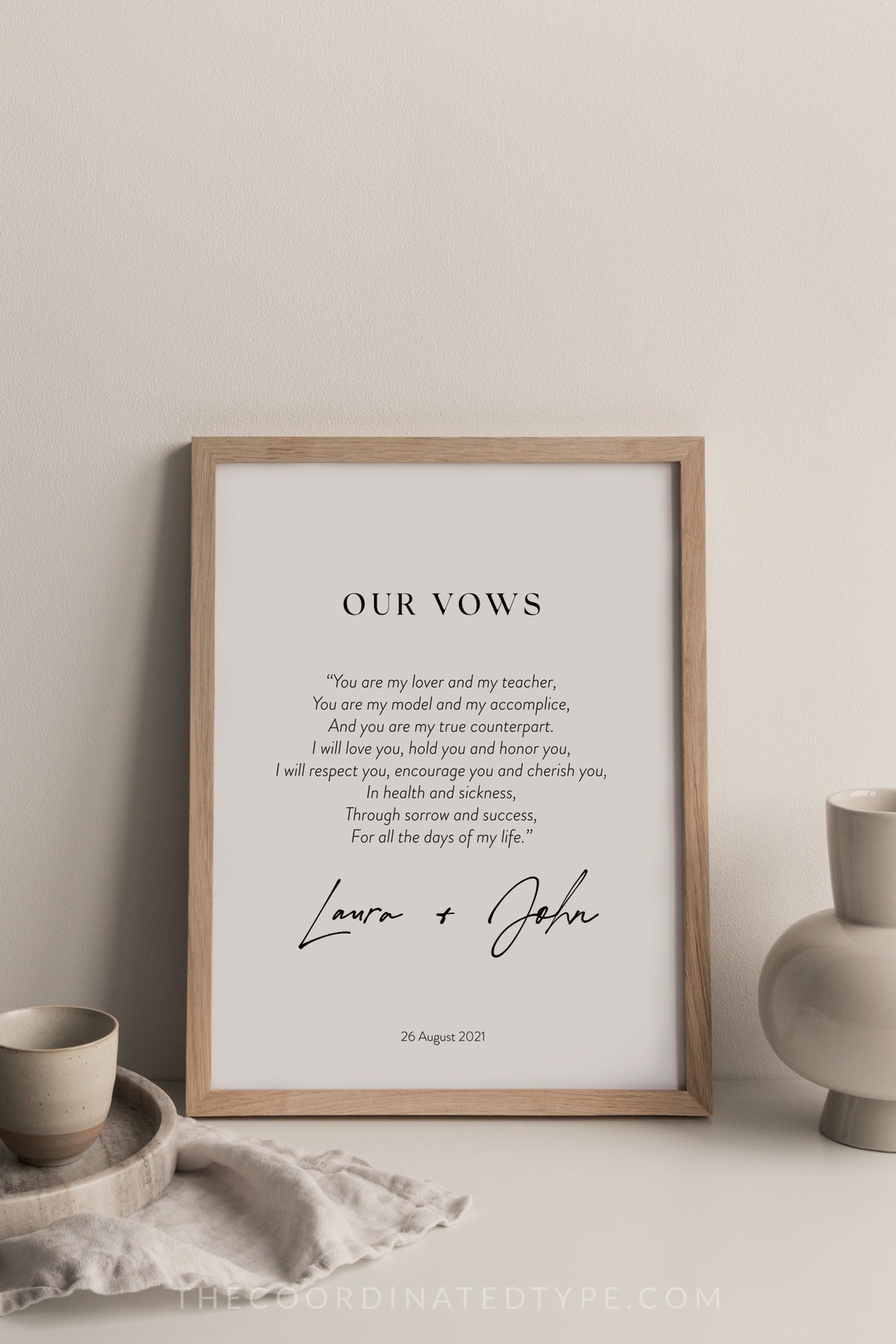 Wedding Vows Printable Wedding Vows Wall Art Wedding Vows - Etsy