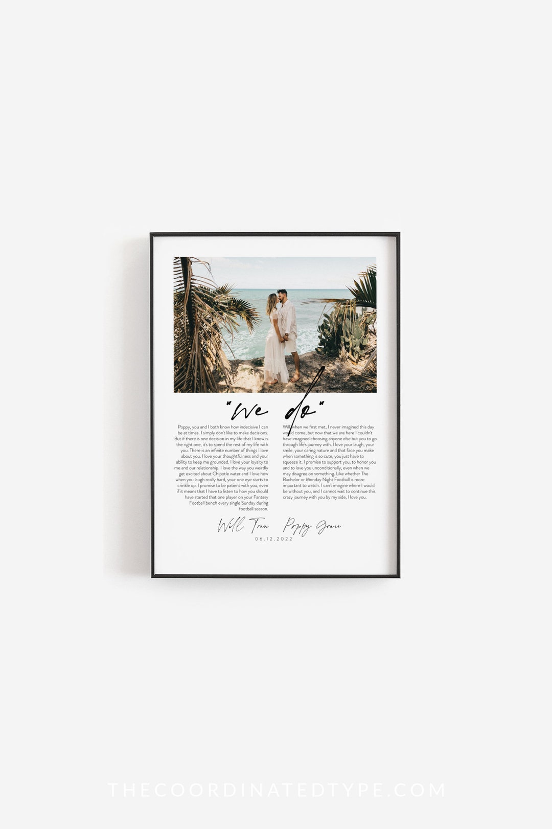 We Do Print, Wedding Vows Print, Wedding Vows Wall Art, Personalized ...