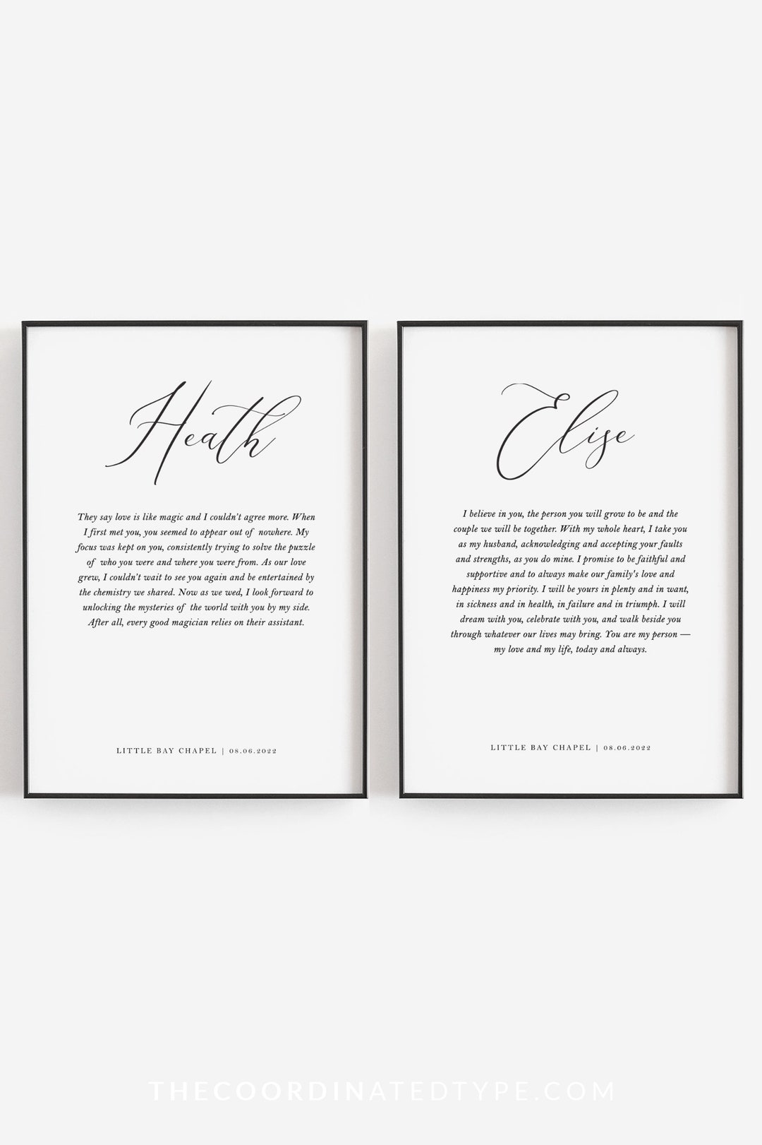 Wedding Vows Wall Art, Wedding Vows Print, Wedding Vows Gift ...