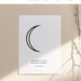 Moon Line Art Moon Print Inspirational Quote TEMPLATE - Etsy