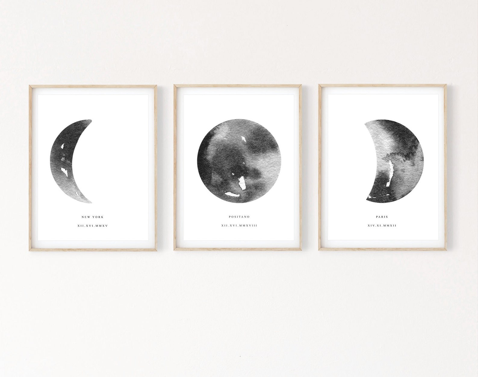 Moon phase template Birth print Gifts for baby Personalised | Etsy