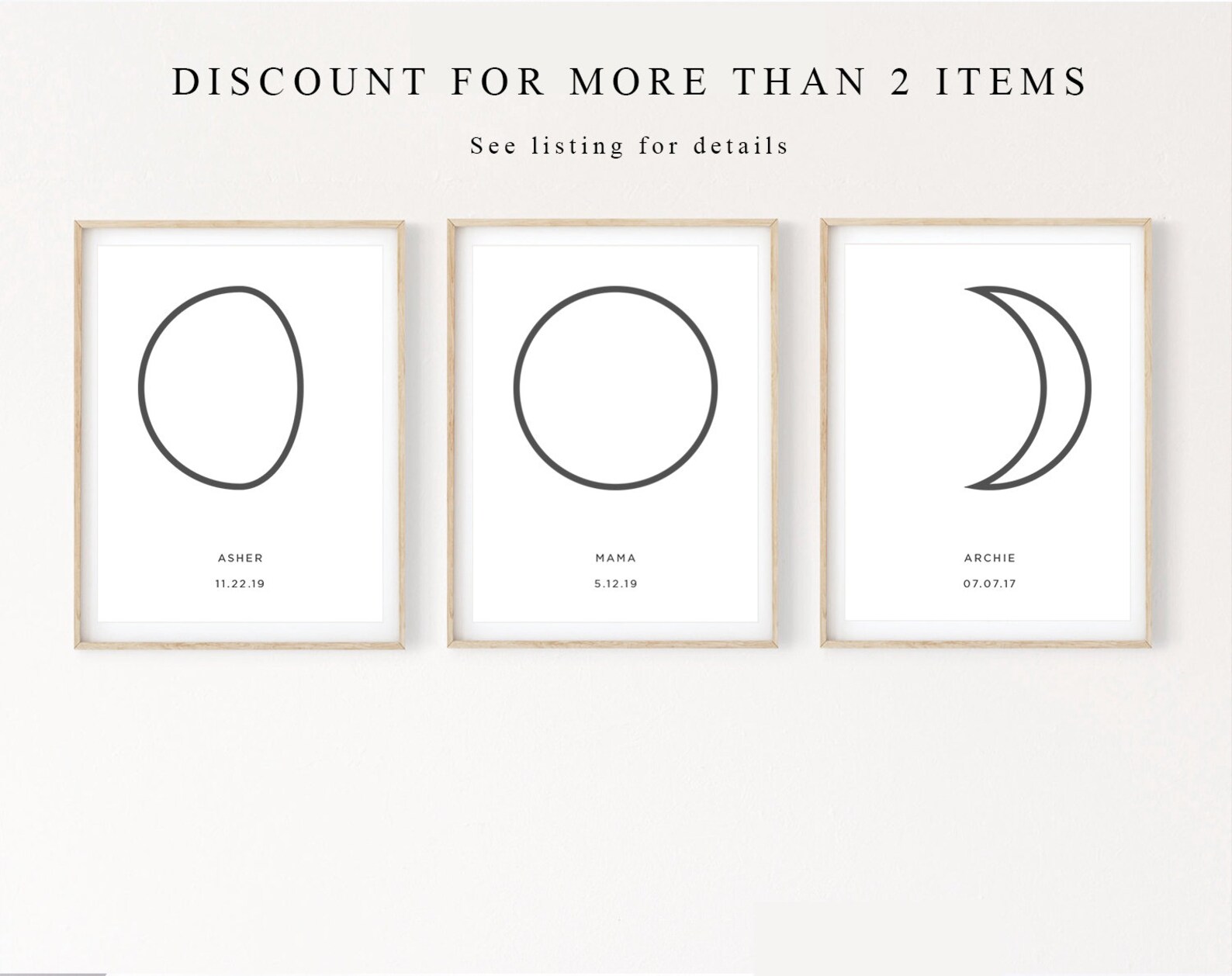 EDITABLE Moon Line Art, Line Drawing, Wall Art, Minimalist Art ...
