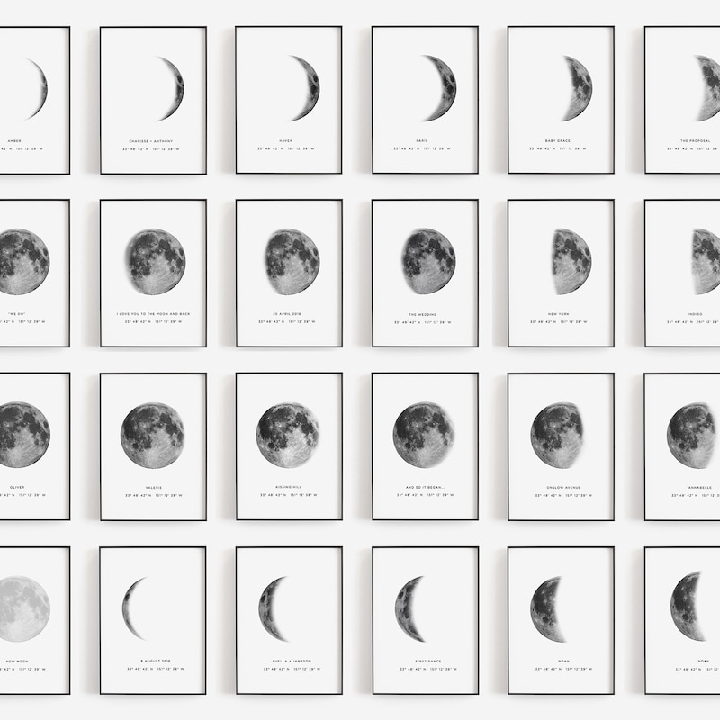 Moon Print - Etsy