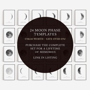Moon Print Template, Moon Phase Print, Personalized Moon Print ...