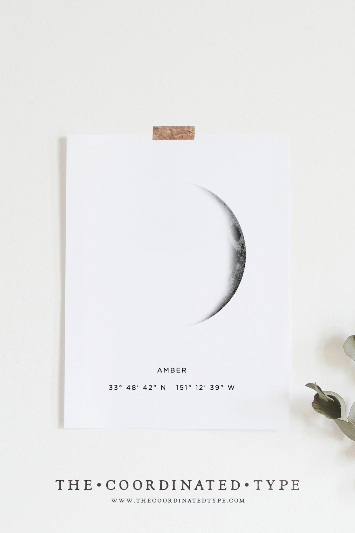 Moon Phase Print Custom Birthday Gift Moon Poster | Etsy